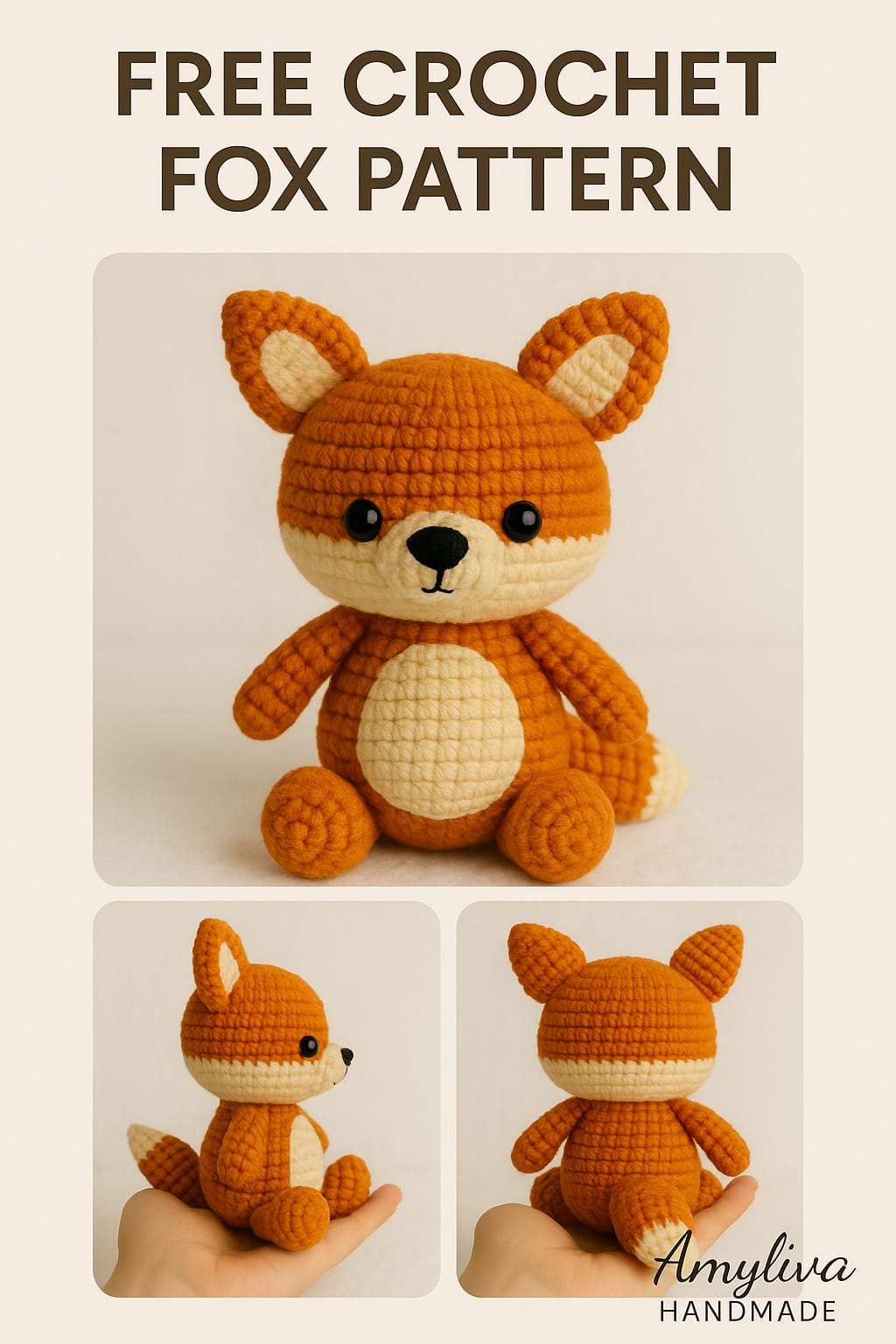 How to Crochet a Fox – Free Amigurumi Pattern + Printable PDF - Amyliva ...