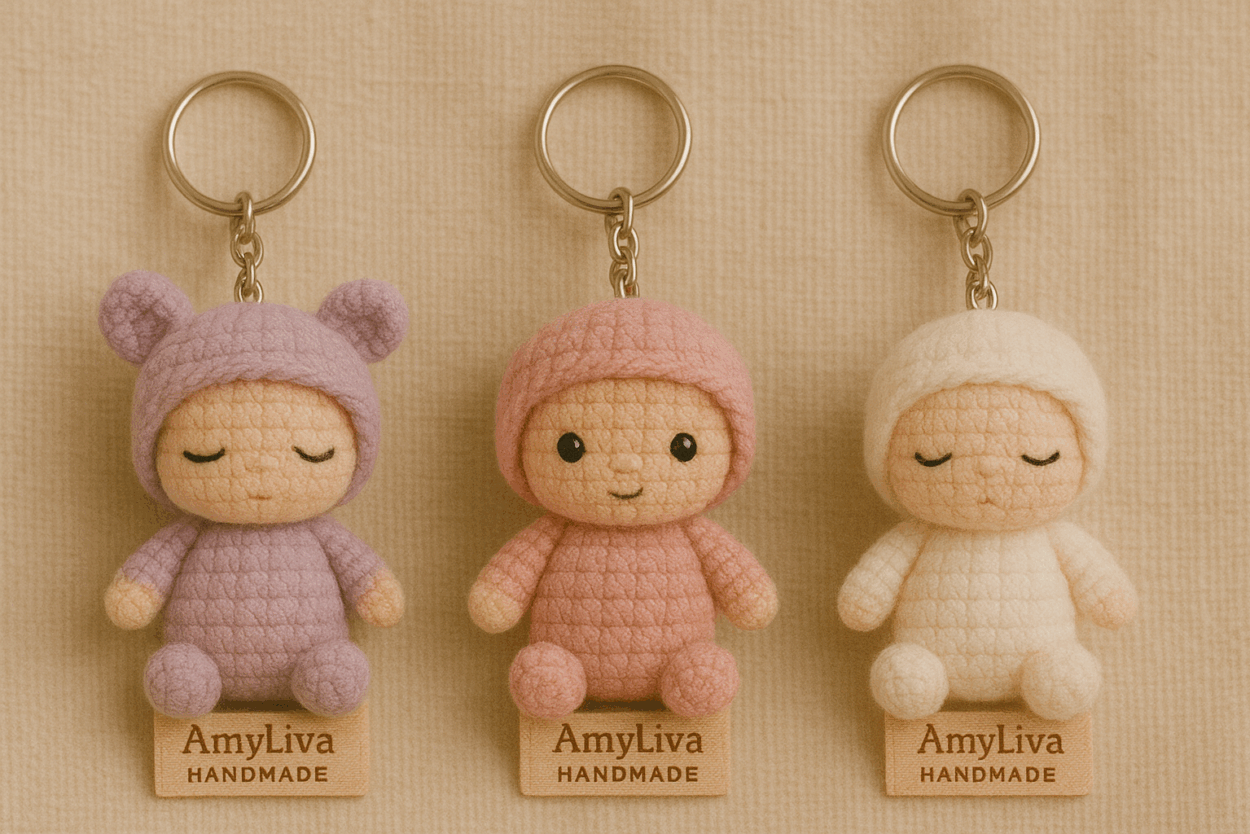 Adorably Tiny Crochet Baby Keychains – Perfect for Gift Giving! - Amyliva