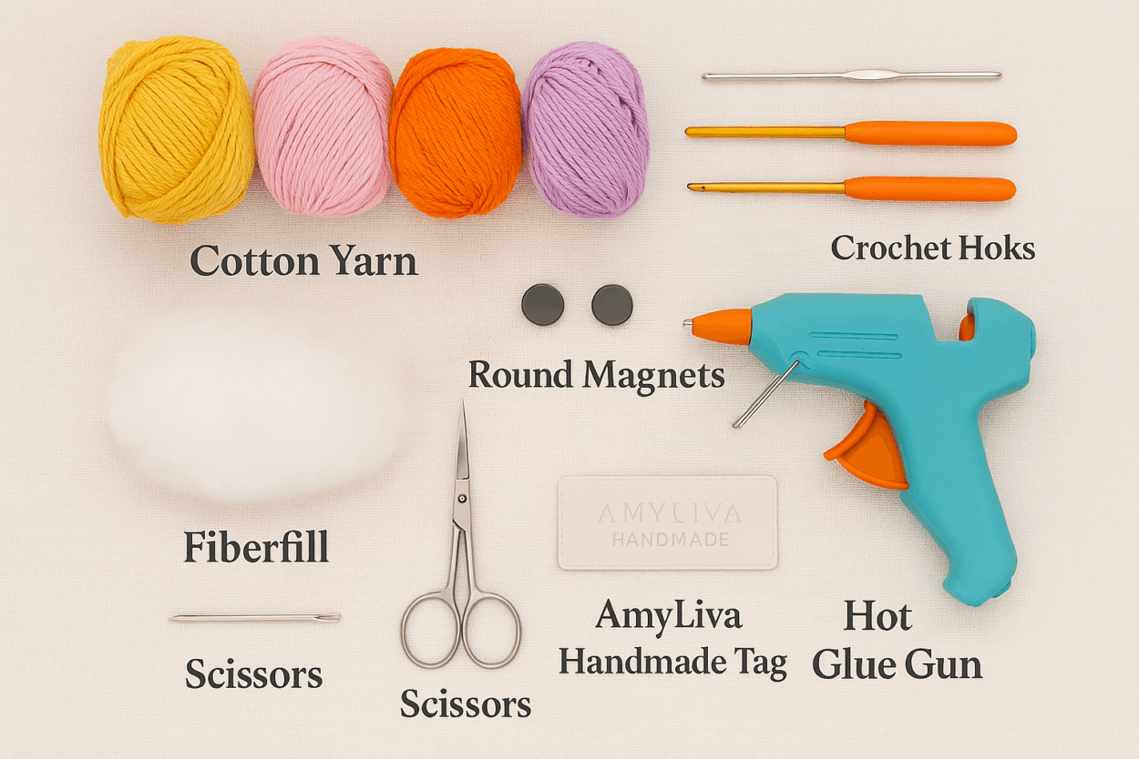 Make Your Own Crochet Flower Magnets – Fast & Fun Tutorial! - Amyliva