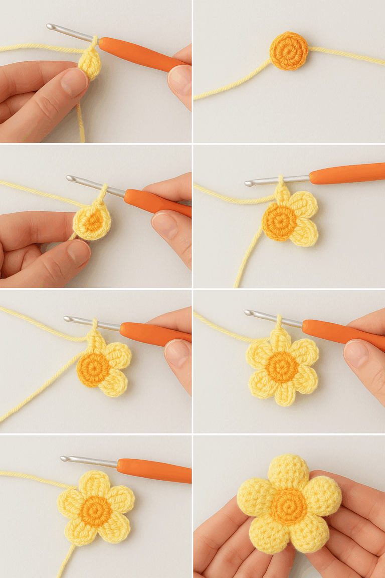 Make Your Own Crochet Flower Magnets – Fast & Fun Tutorial! - Amyliva