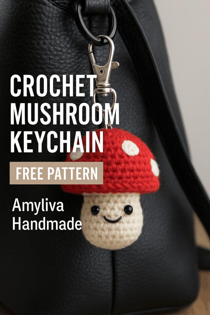 How to Crochet a Mini Mushroom Keychain – Step-by-Step Pattern - Amyliva