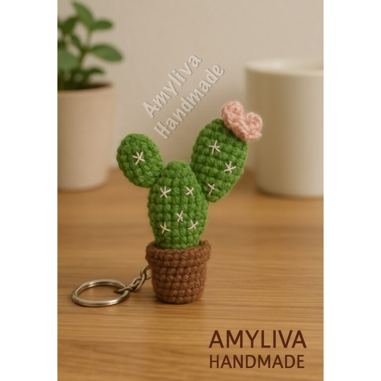 DIY Amigurumi Prickly Pear Cactus Keychain – Free Pattern & Gift Idea ...