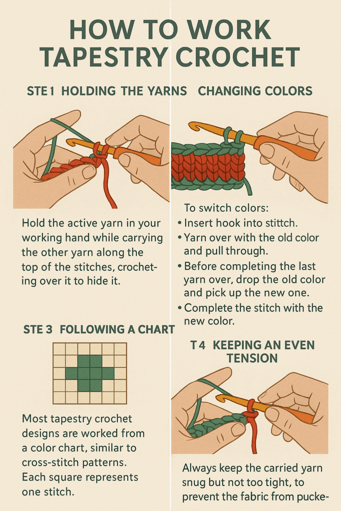 Tapestry Crochet Technique – Complete Guide for Beginners and Beyond ...