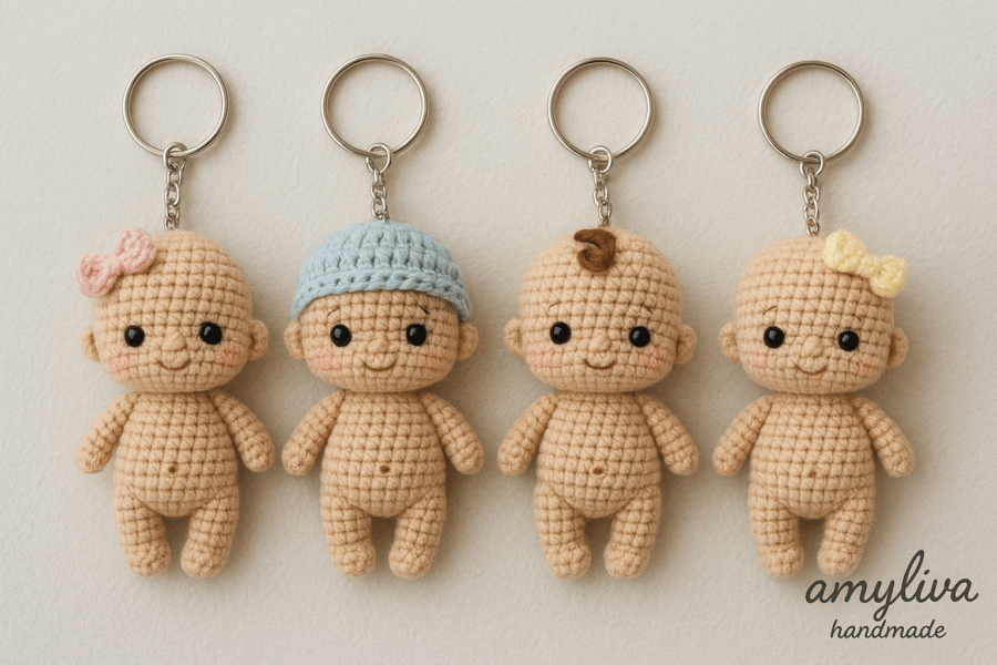 Mini Amigurumi Baby Keychain Pattern – Cute & Easy Crochet Gift ...