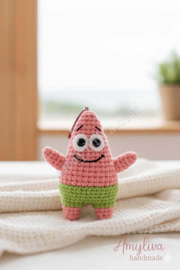 The Ultimate Free Amigurumi Patrick Star Keychain Pattern! - Amyliva
