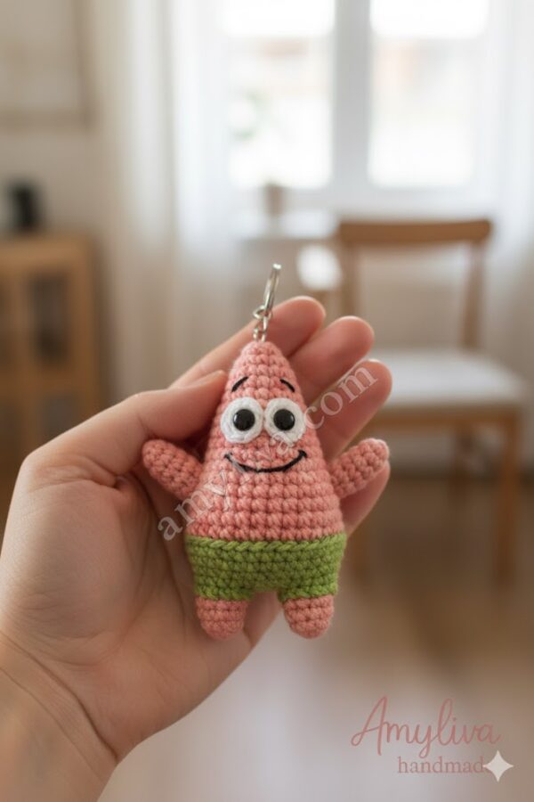 The Ultimate Free Amigurumi Patrick Star Keychain Pattern! - Amyliva