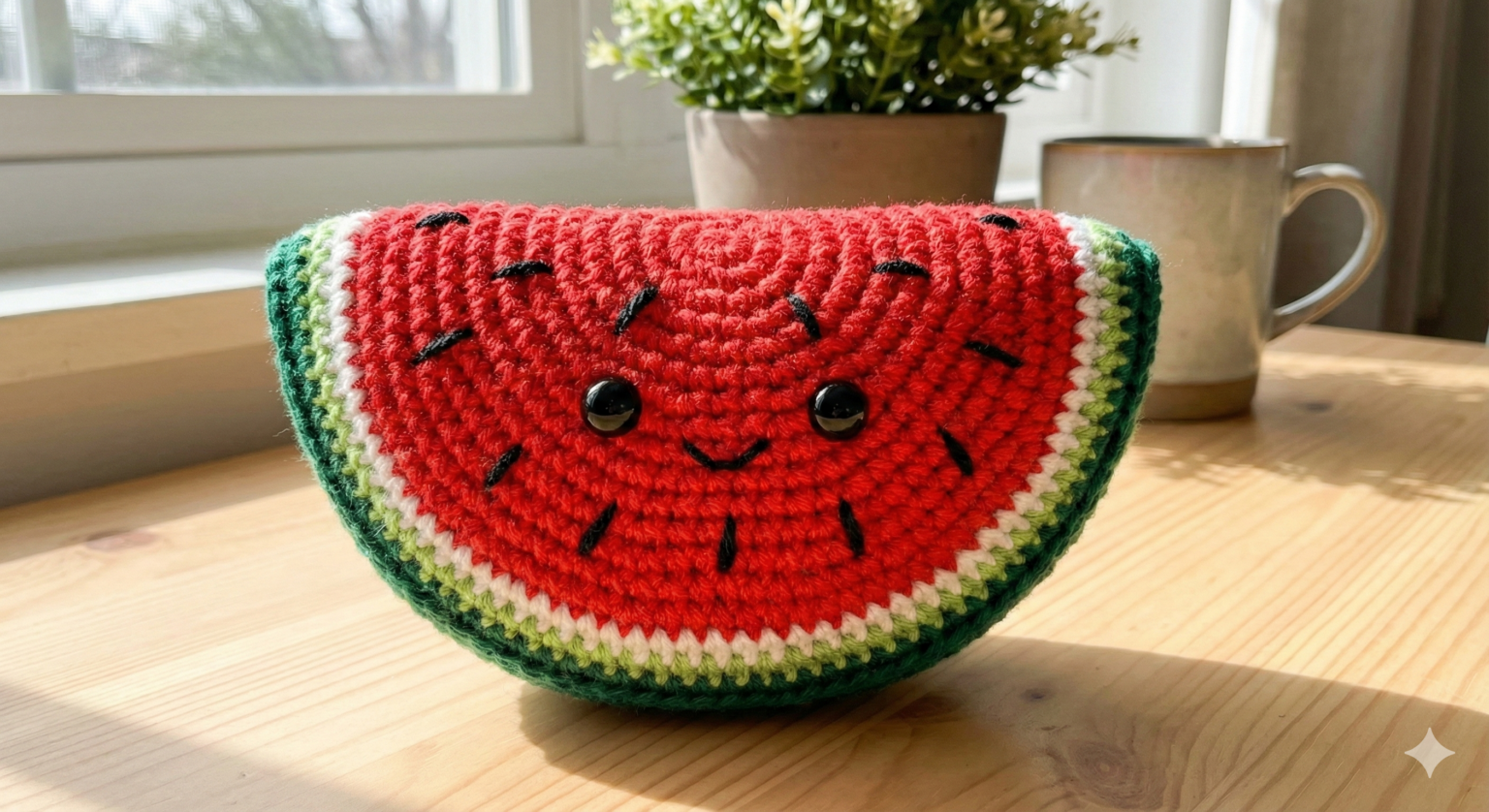 Sweet Watermelon Amigurumi Pattern – Easy Beginner Crochet Watermelon ...