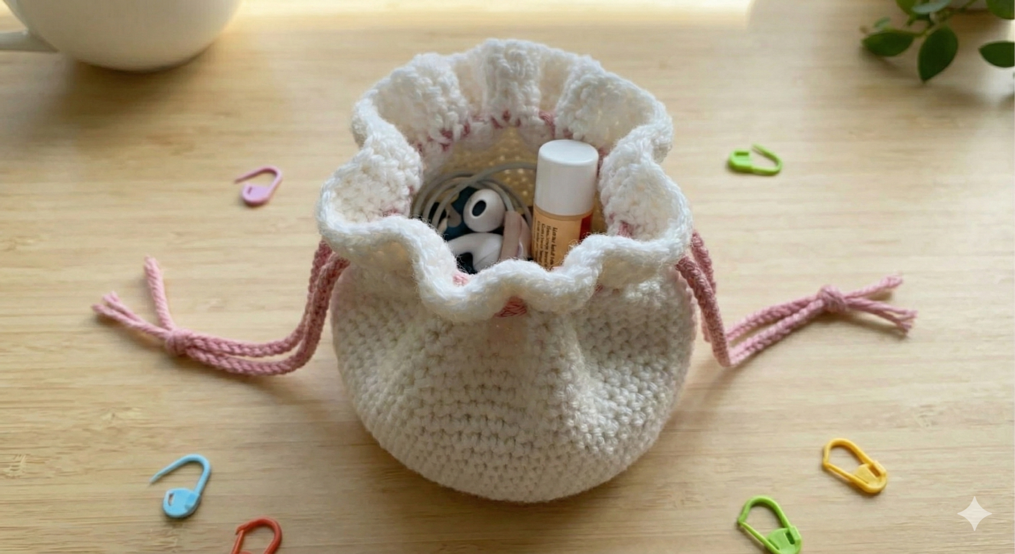 Mini Dumpling Bag Crochet Pattern – Free Bao Bag Drawstring Pouch ...