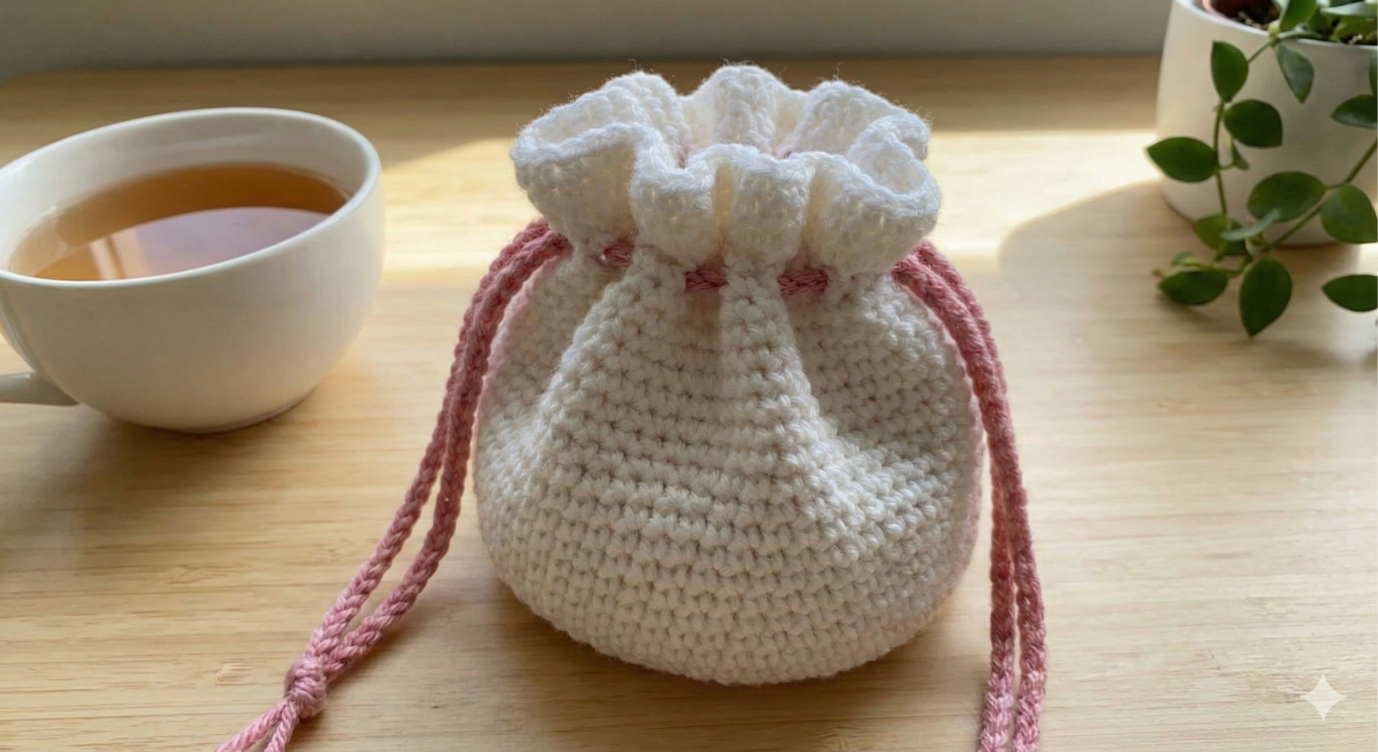 Mini Dumpling Bag Crochet Pattern – Free Bao Bag Drawstring Pouch ...