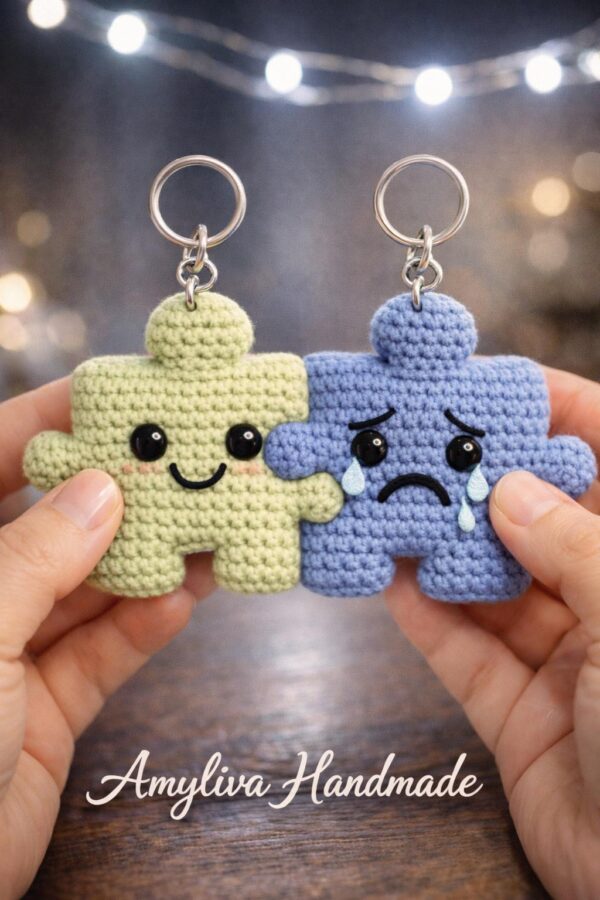 Emotional Amigurumi Puzzle Keychain Pattern – A Detailed Crochet ...
